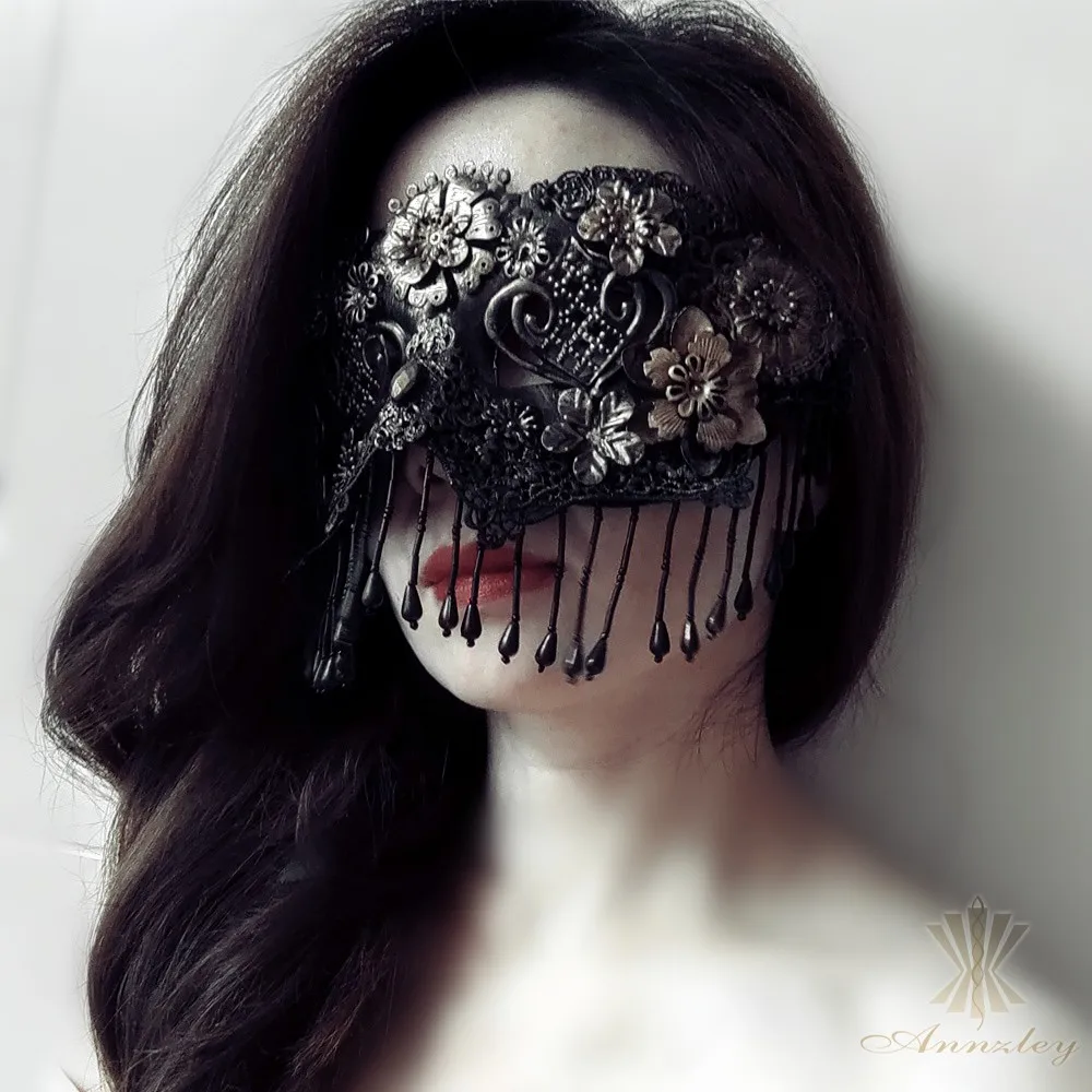 Annzley Victorian Gothic Masquerade Face Mask Halloween Cosplay ...