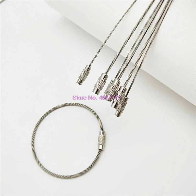 By DHL 1000pcs Cheap Wire Rope Key Chain Stainless Steel Wire Keychain ...