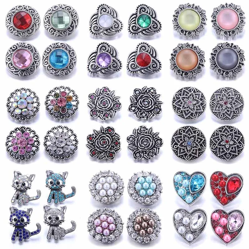 Mix 10pcs/lot Cute Cat Snap Button Jewelry 20mm 18mm Metal Snap Jewelry ...
