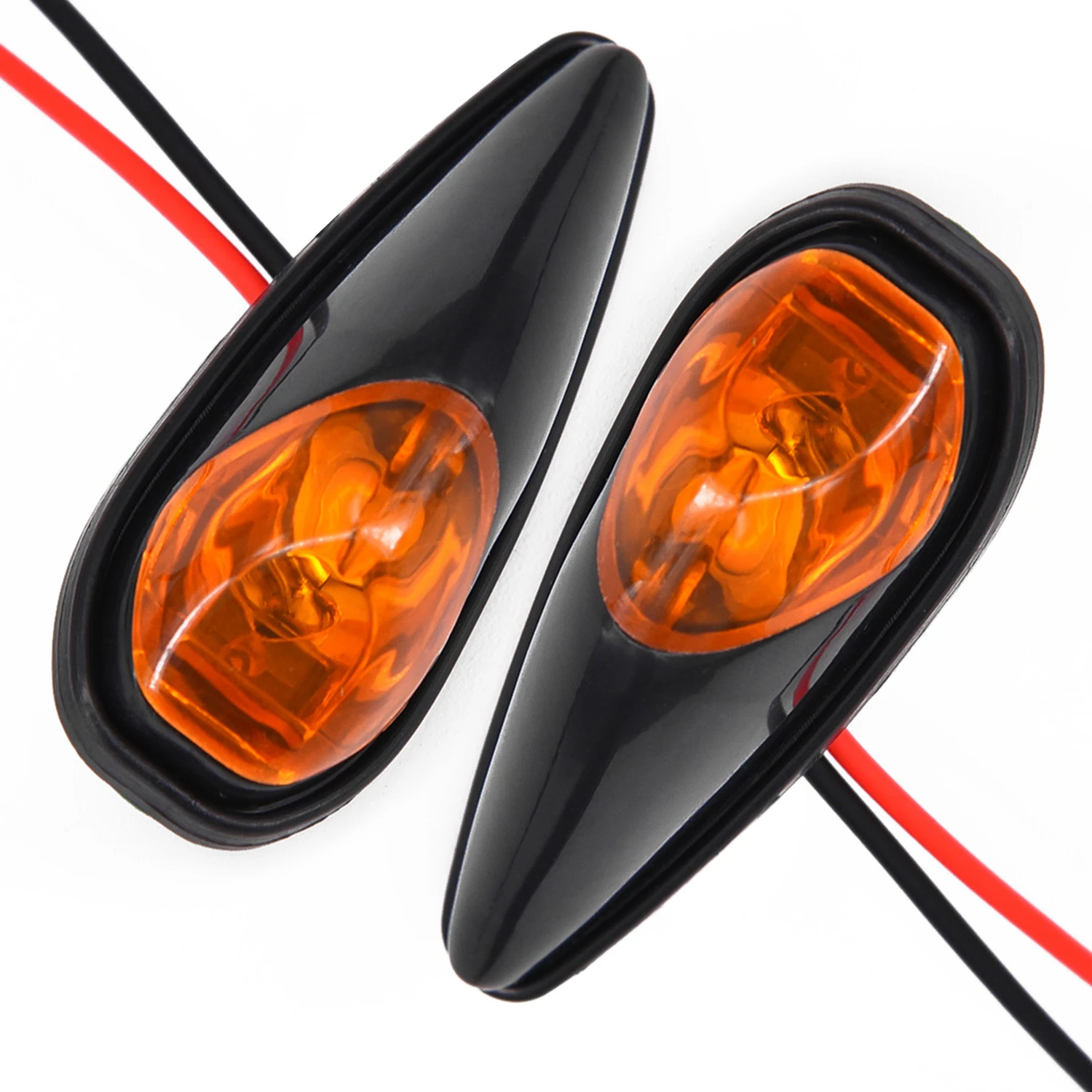 2 Pcs Motorcycle Turn Signal Indicator Blinker Lamps Side Marker Lights ...