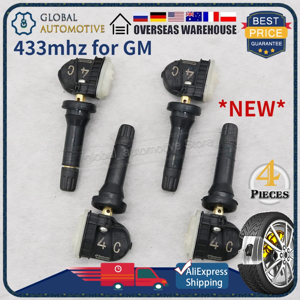 NEW-4Pcs-13516165-433mhz-for-GM-Tire-Pressure-Monitoring-System-For ...