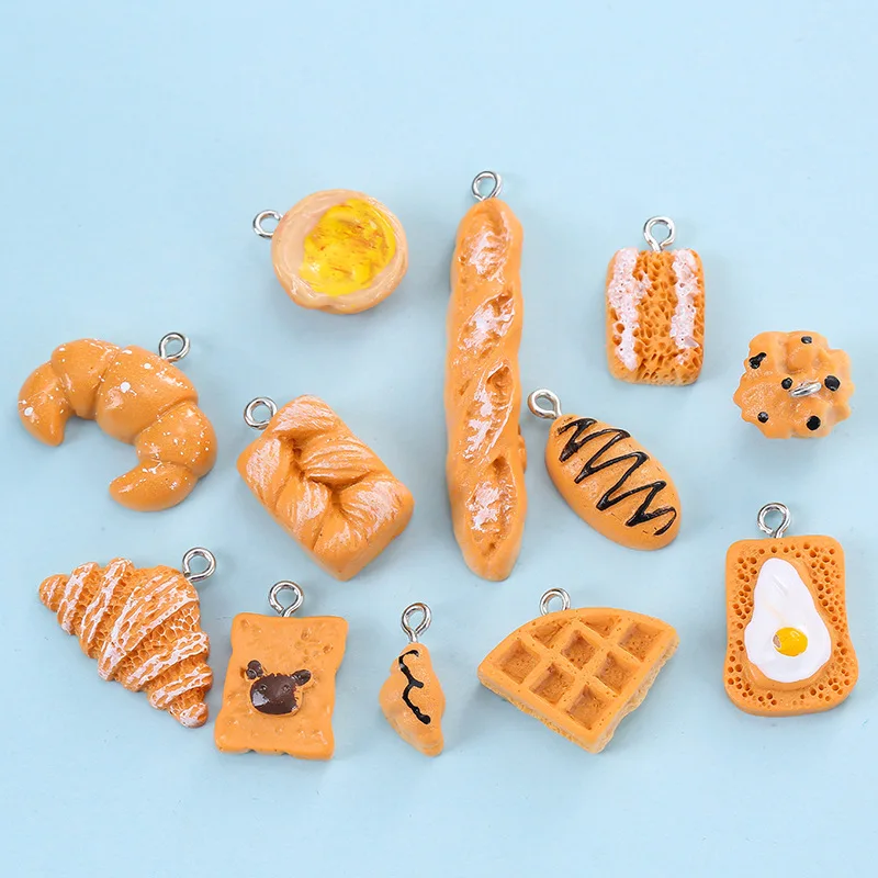 Artificial Food Resin Charms Bread | Cute Kawaii Charms Jewelry Making ...