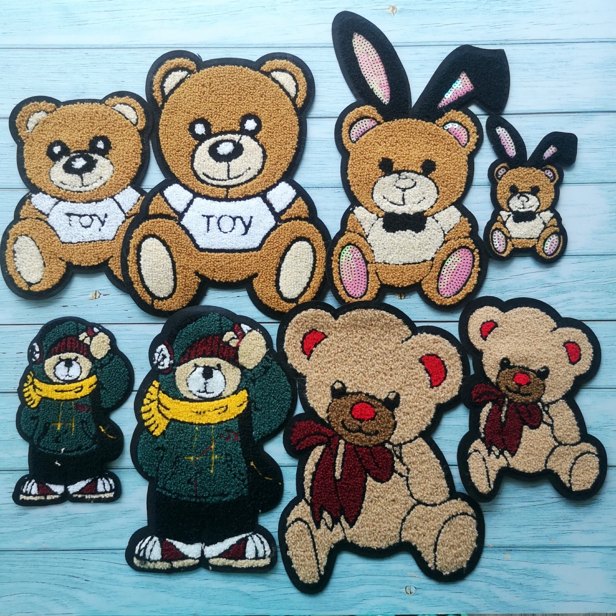 embroidery big chenille bear patch,embroidered sew on animal cartoon ...