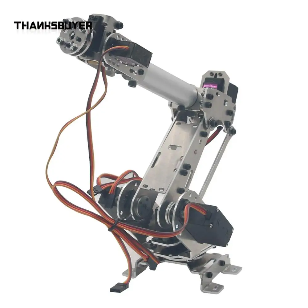 2020 New Robosoul Aluminum Metal S6 6dof 6 Axis Robot Arm Abb Model Manipulator With 4pcs Mg996r ...