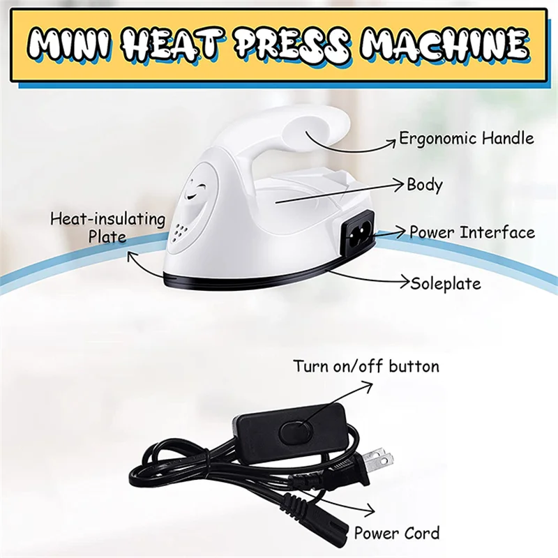 【おトク】 Mini Heat Press Machine Electric Iron Portable Handy With ...