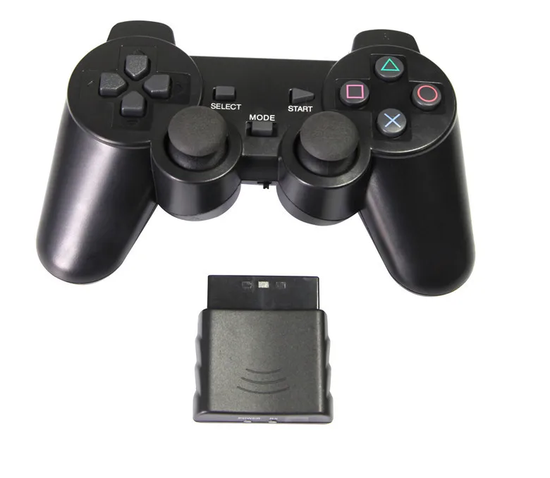 PS2 Wireless Controller 2.4G PS2คอนโทรลเลอร์เกมไร้สายการสั่นสะเทือนคู่ ...