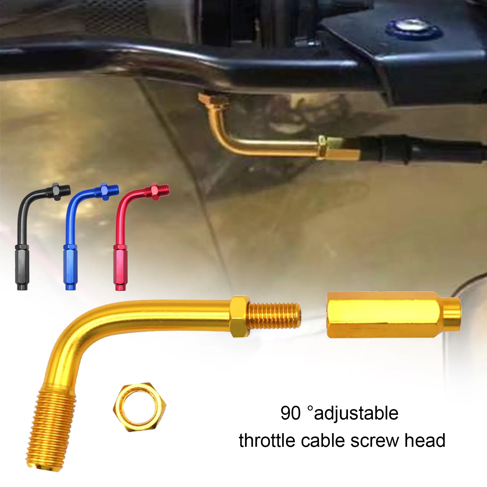 90° Accelerator Throttle Cable Adjuster Fit Universal Motorcycle ...