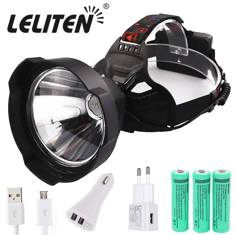tan Portable USB Charging LED Headlamp Super bright fishing headlight ...