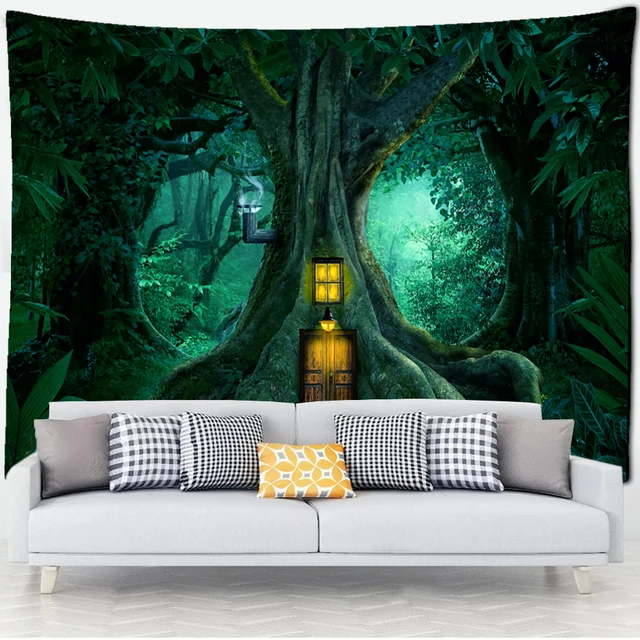 Dream Forest Tapestry Wall Hanging Bohemian Style Psychedelic ...
