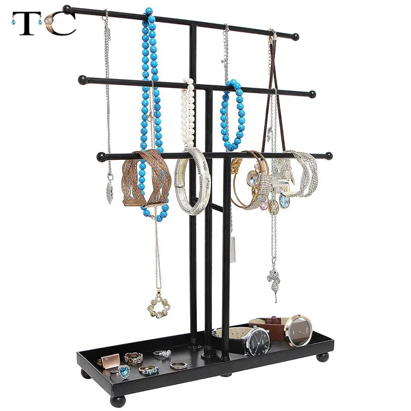 Metal Jewelry Holder Earrings Necklace Ring Pendant Bracelet Jewelry ...