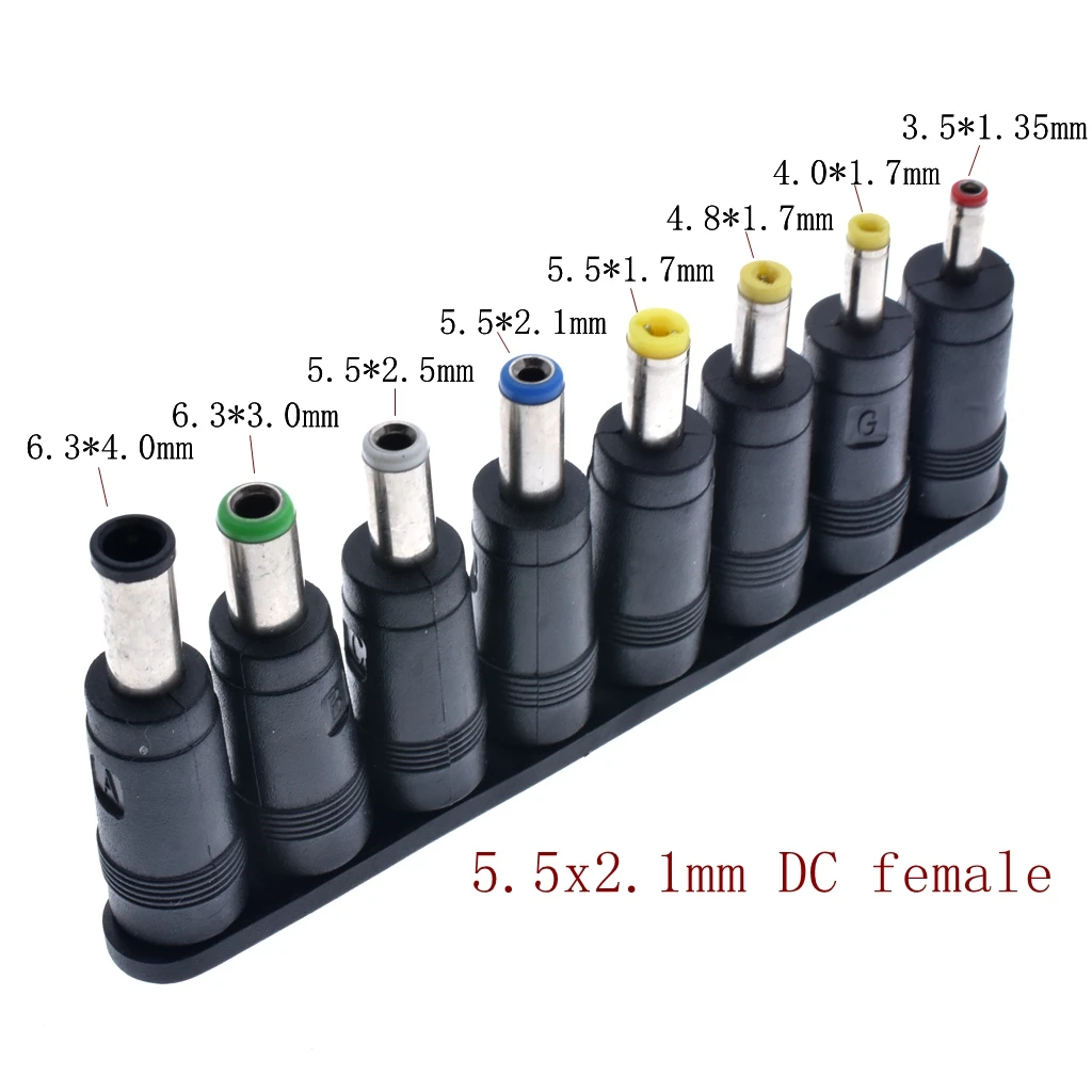 8pcs Universal Adapter Tips Multi Purpose AC DC Power Charger Supply 8pcs Universal Adapter Tips Multi Purpose AC DC Power Charger Supply