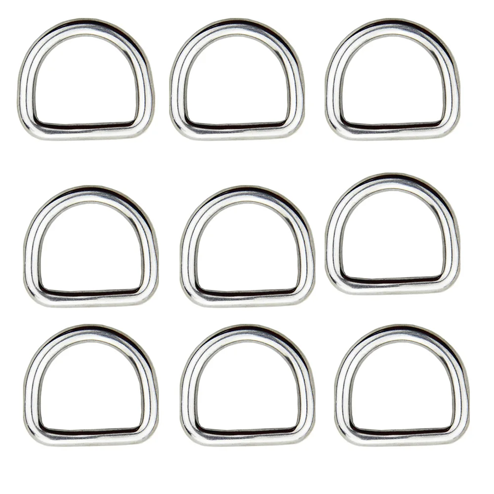 10 Pieces 3mm Diameter Forged AISI 316 Stainless Steel Welded D Ring ...