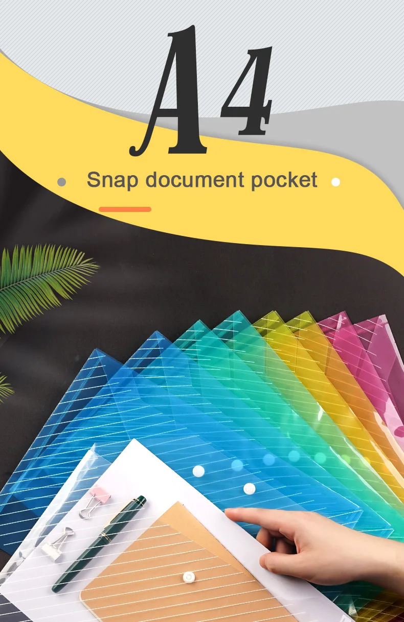 POCHETTE PLASTIQUE,Label mixed color--Sac de rangement Transparent et étanche pour dossiers A4 ...