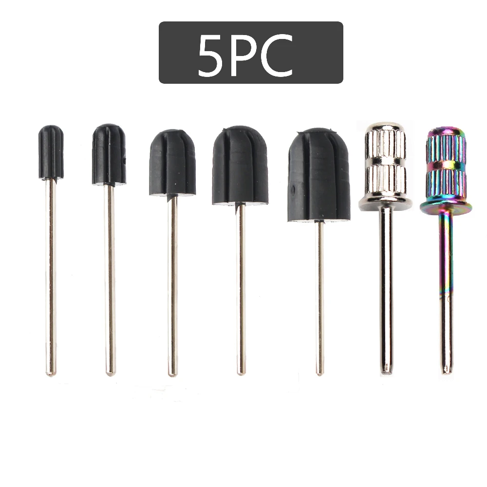 5PC-Professional-Rubber-Drill-Bit-Match-Nail-Sanding-Cap-Electric-Nail ...
