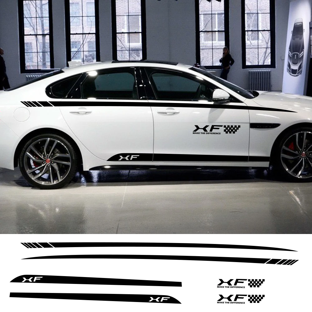 For-Jaguar-XF-250-260-2PCS-Car-Side-Body-Stickers-DIY-Sport-Styling ...