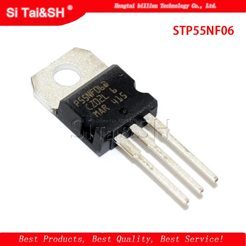 10PCS STP55NF06 TO 220 P55NF06 TO220 55NF06 new MOS FET transistor ...