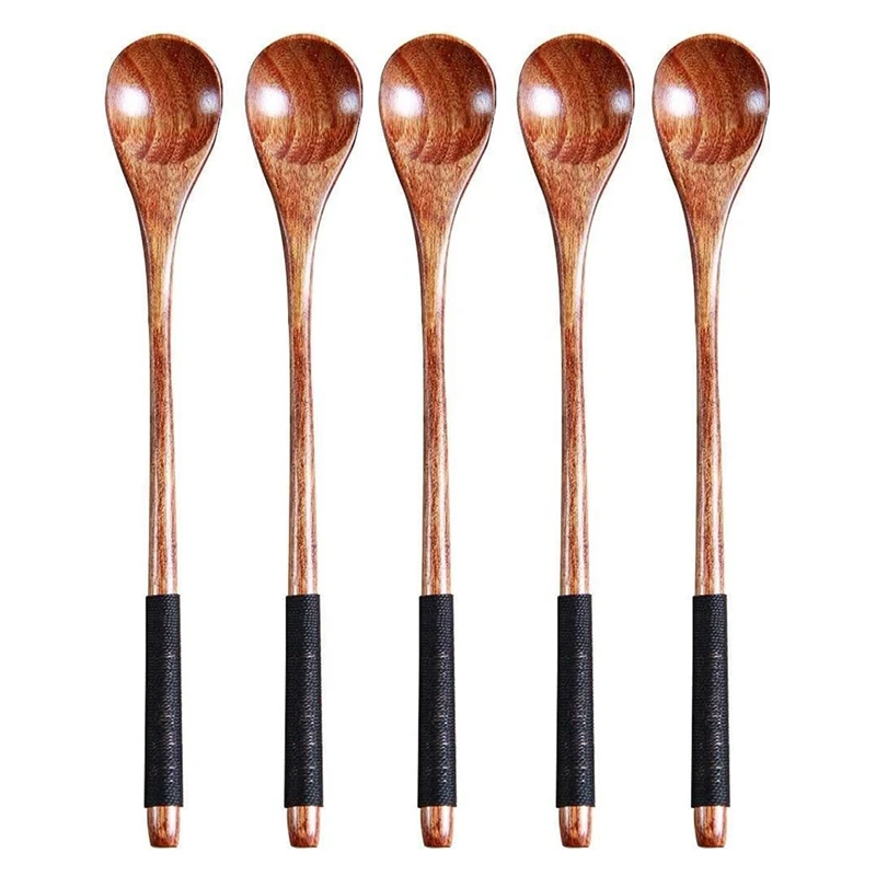 LUDA-5-Pcs-Wooden-Spoons-Cooking-Spoons-Honey-Spoons-Rice-Spoons-Mixing ...
