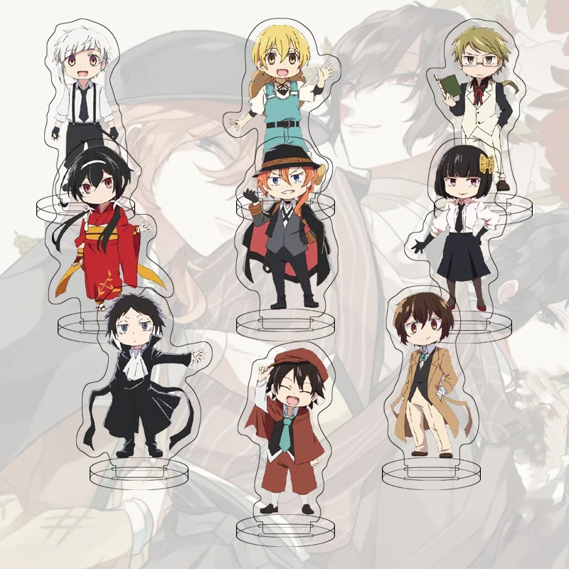 9Pcs/Set Anime Bungo Stray Dogs Figure Mini Cute Dazai Chuuya Action ...