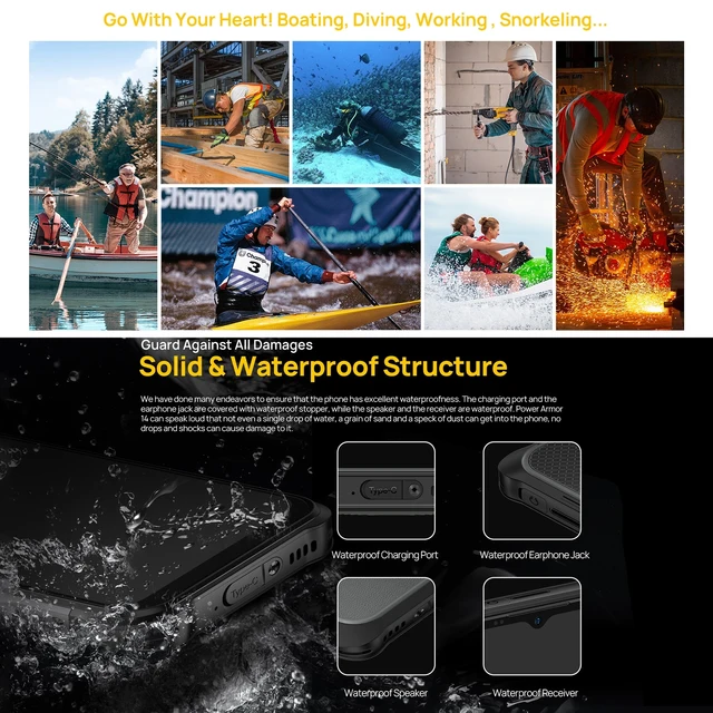 Ulefone Power Armor 14 IP69K Rugged Phone Android 11 Mobile Helio G35 ...