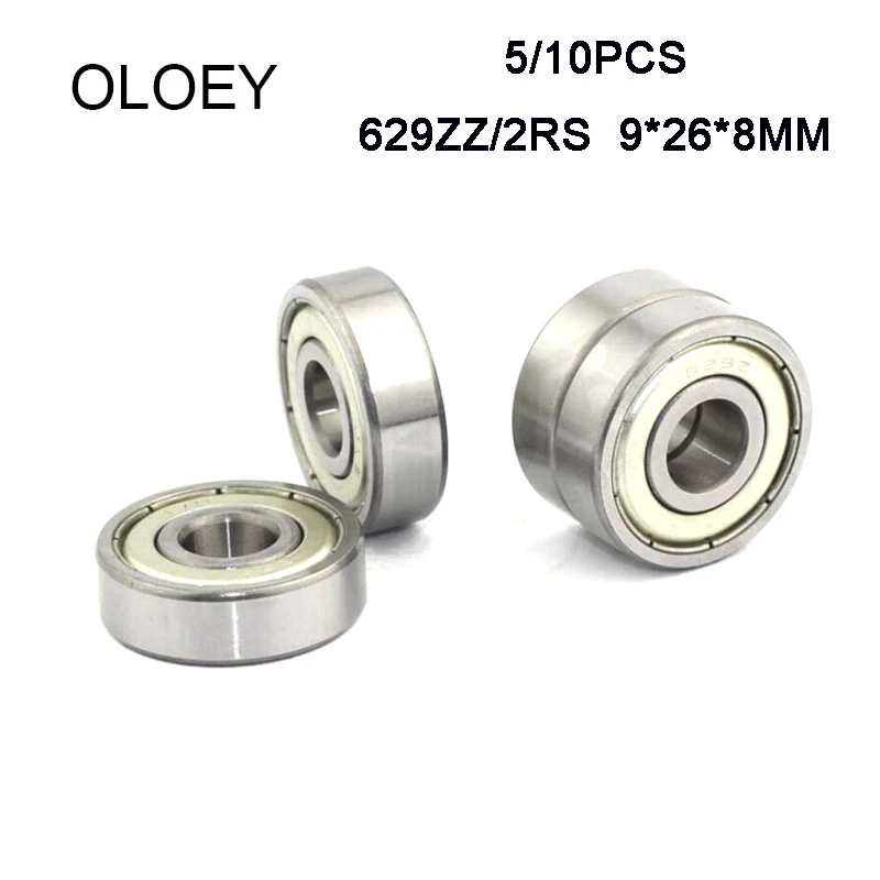 5/10pcs/Lot Bearing 629-ZZ 2RS 9x26x8mm Miniature Deep Groove Ball Bearing With Corrosion ...