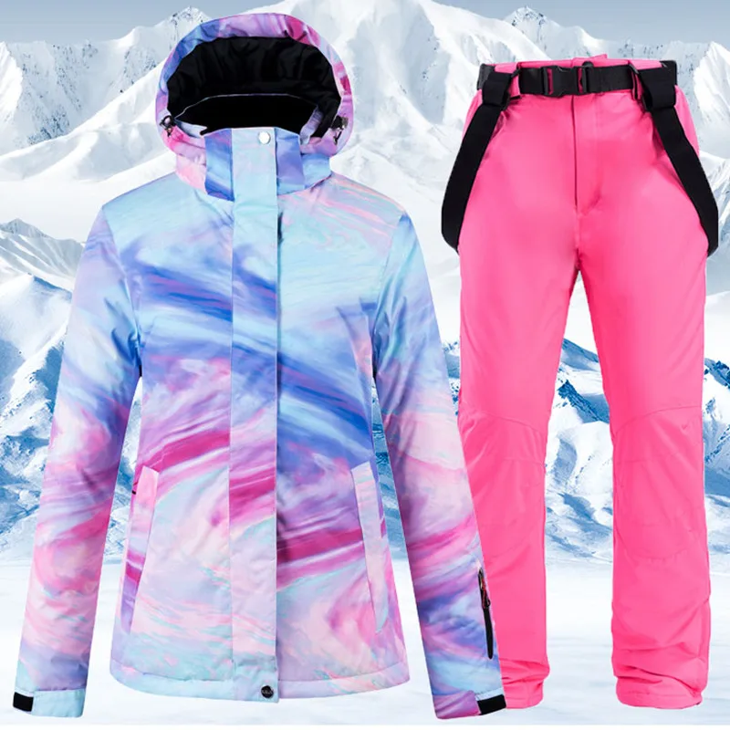New-Warm-Colorful-Ski-Suit-Women-Waterproof-Windproof-Skiing-and ...