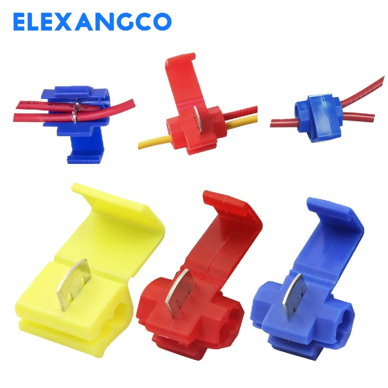 50PCS-Lock-Quick-Splice-Wire-Terminals-Cold-Pressed-Insulated-Snap-Lock ...