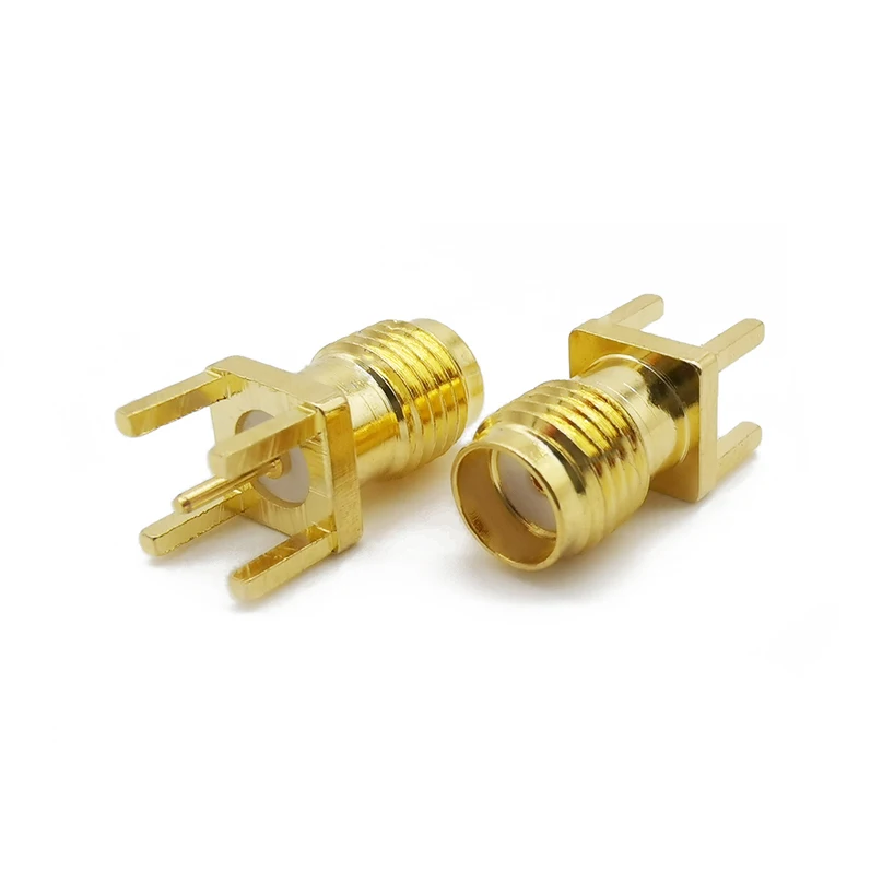 1pcs Sma Female Jack Nut Edge Pcb Panel Mount Connector Gold-plated 4 ...