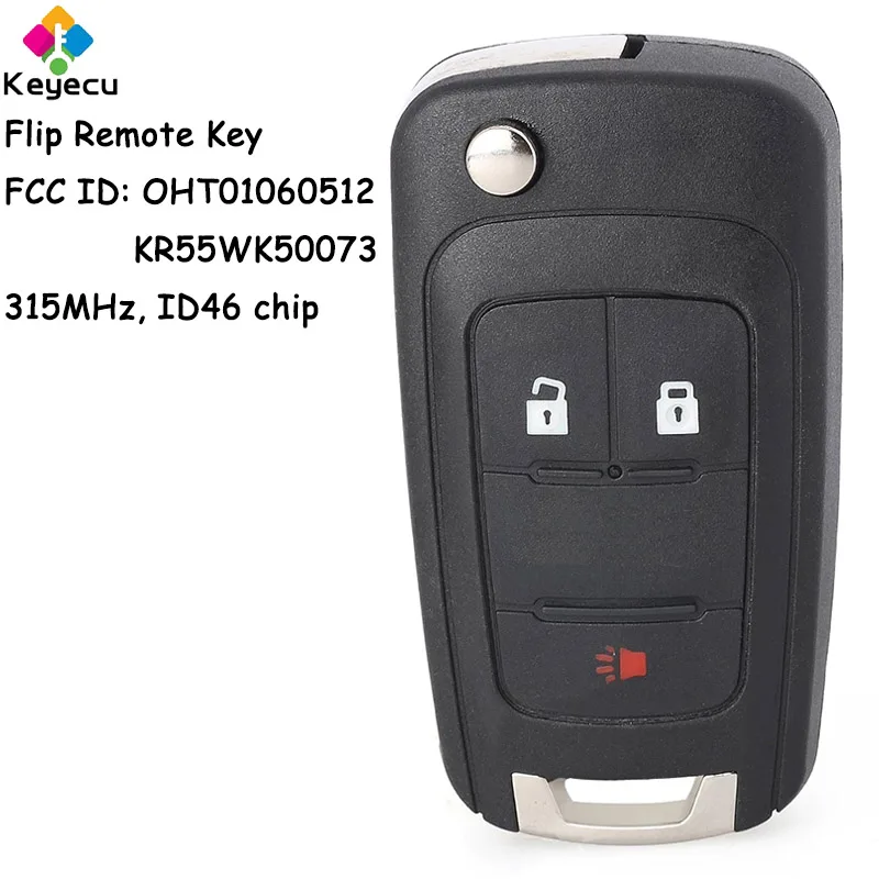 KEYECU-Flip-Remote-Control-Car-Key-With-3-Buttons-315MHz-ID46-Chip-for ...