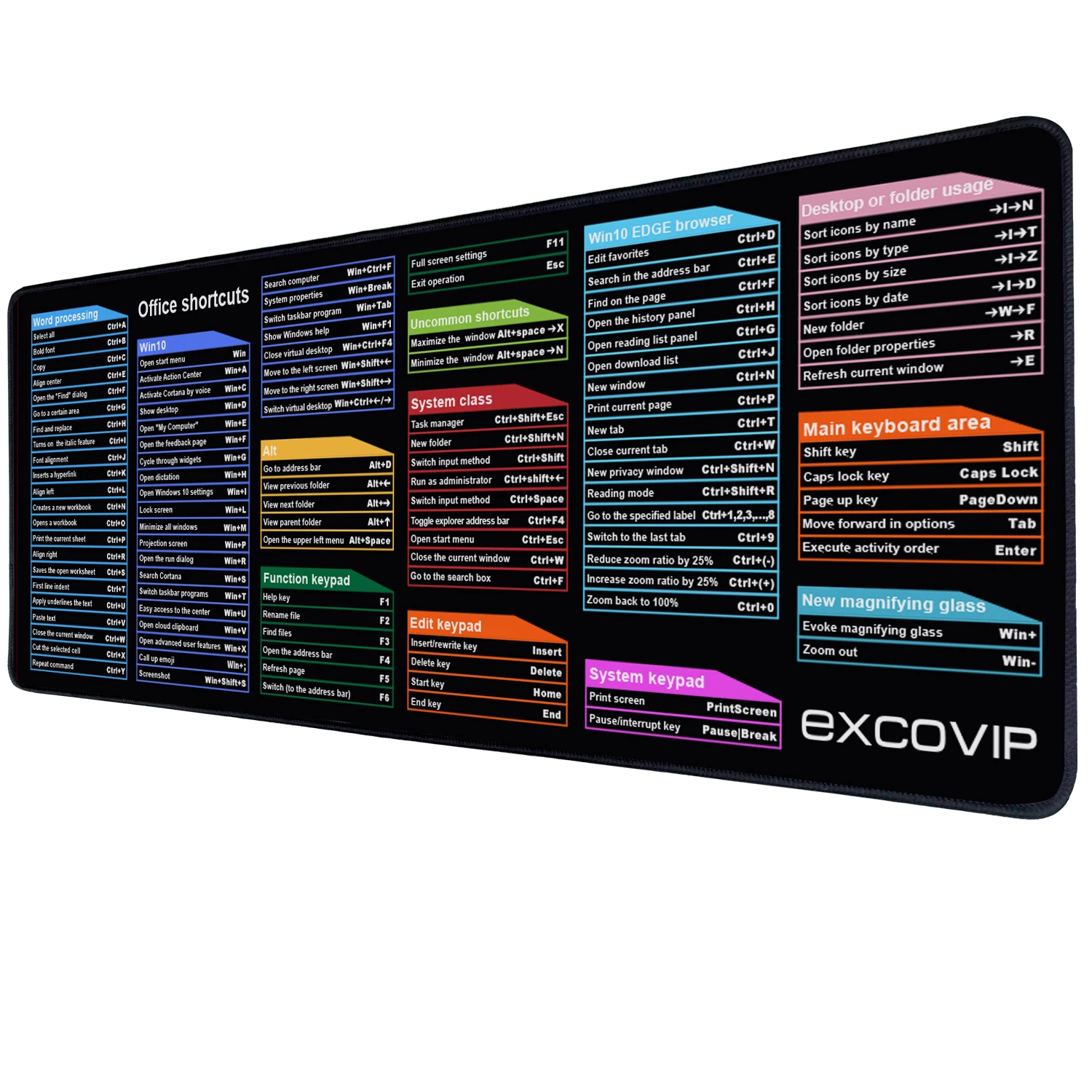 Exco Gaming Mouse Pad Gamer Keyboard Shortcuts Mousepad Large Mouse Mat ...