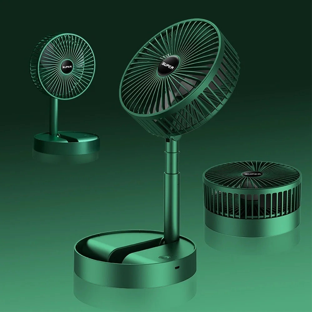 3 Gear Portable Fan Rechargeable Mini Folding Telescopic Floor Low ...