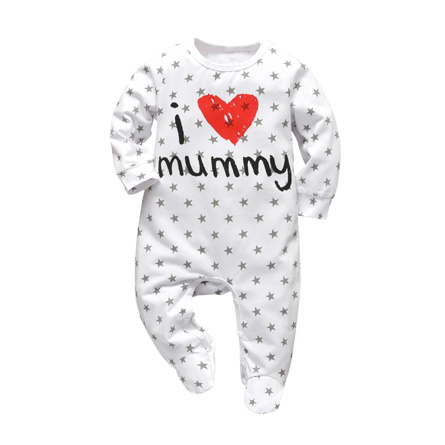 Newborns Baby's Romper Pajamas Baby Birth Clothes New Letter Print O ...