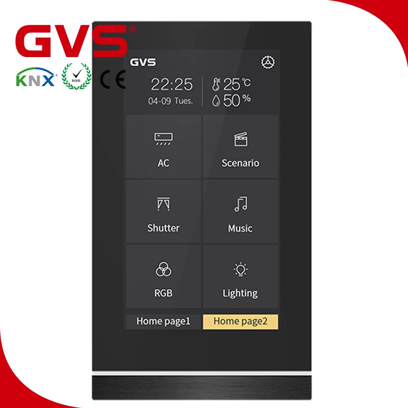 NEW KNX/EIB GVS Factory KNX Smart Home Automation Touch Panel Screen Black Sliver Vertical ...