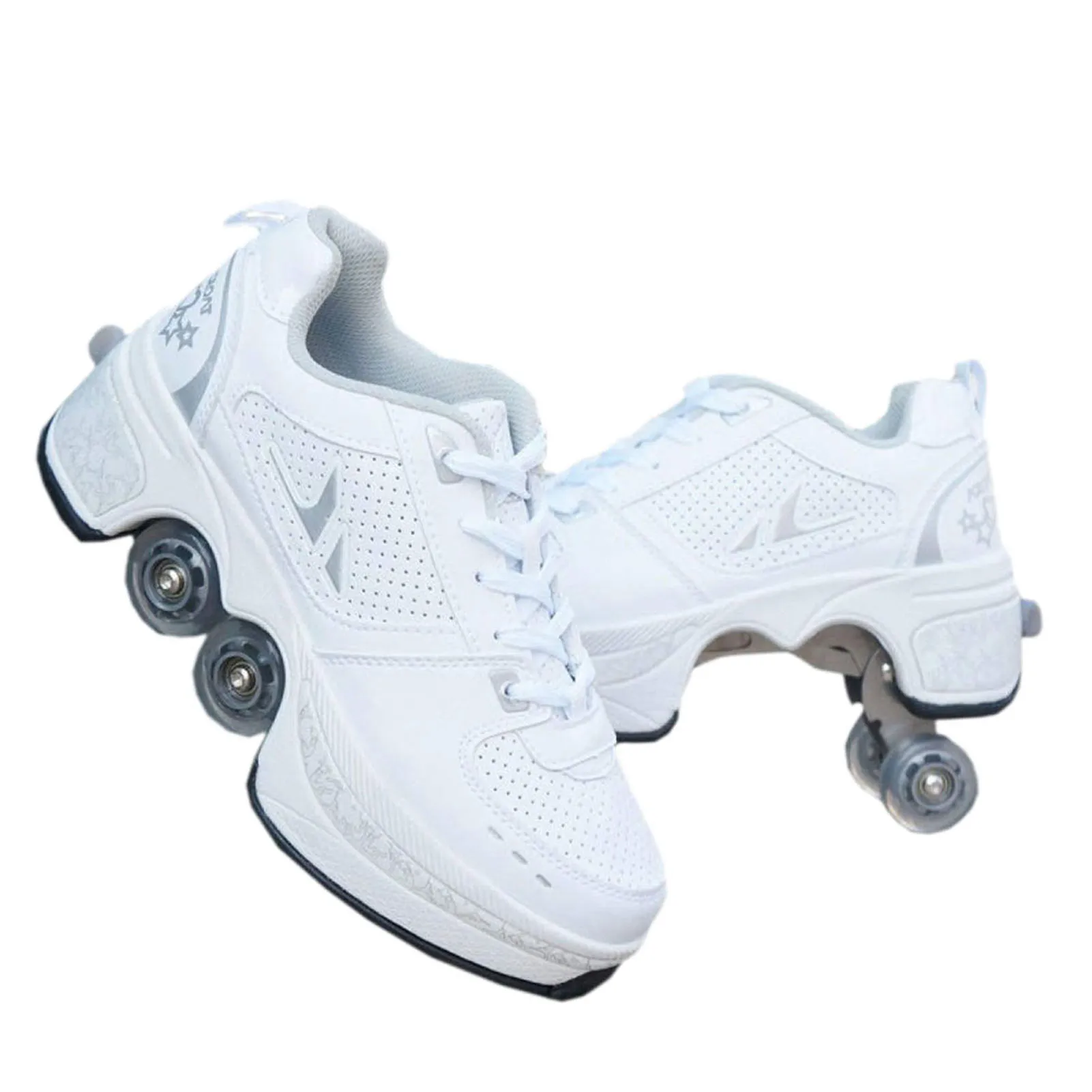 Deformation Roller Shoes Parkour Wheel Shoes 4 Wheels Rounds Of Running ...