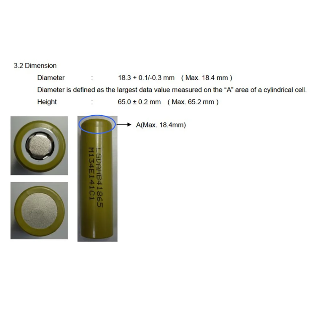 C&P LGDAHB41865 1500mAh 3 Pieces INR18650 Li Ion 3.6V 1.5Ah High Power ...