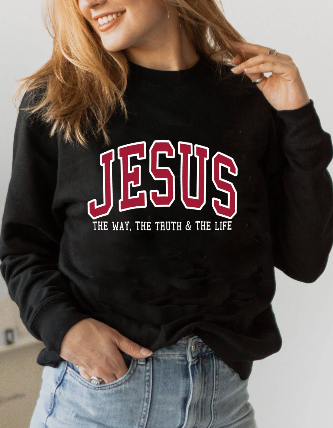 Colored JESUS THE WAY THE TRUTH THE LIFE Sweatshirt Christian Sweats ...