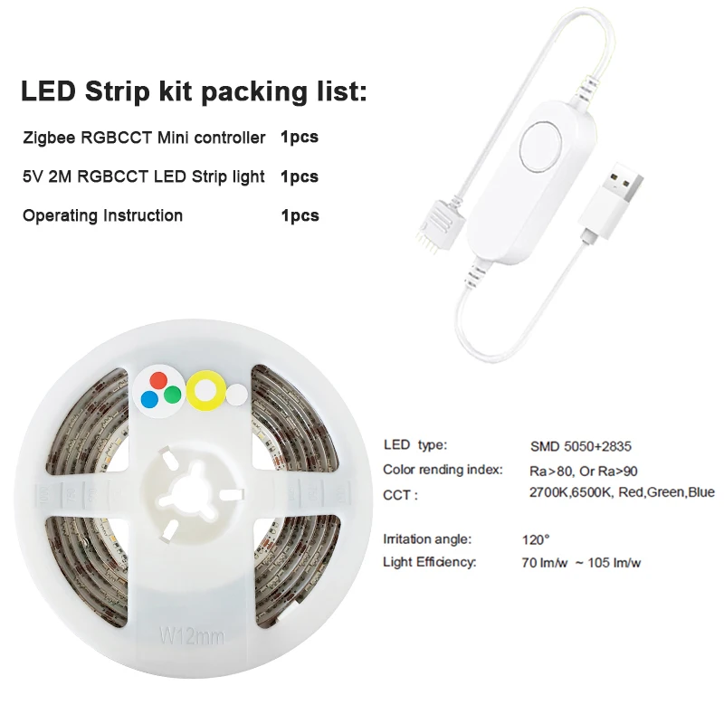 Buy Tuya LED Strip - Smart RGBCCT USB LED Lighting for Home | Flexible ...