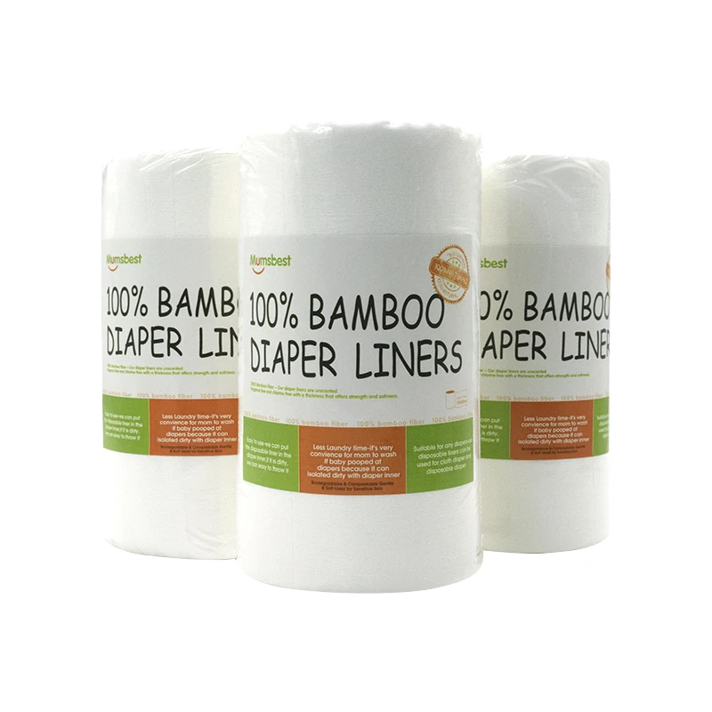Bamboo Flushable Liner,100 Sheets/Roll Biodegradable Disposable Baby ...