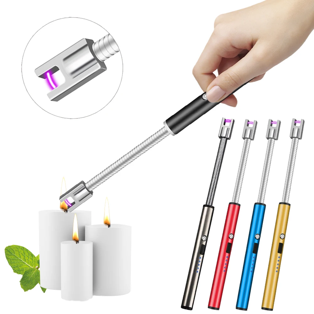 Fog-o-a-G-s-de-Cozinha-Recarreg-vel-El-trico-Isqueiro-Isqueiro-Longo ...