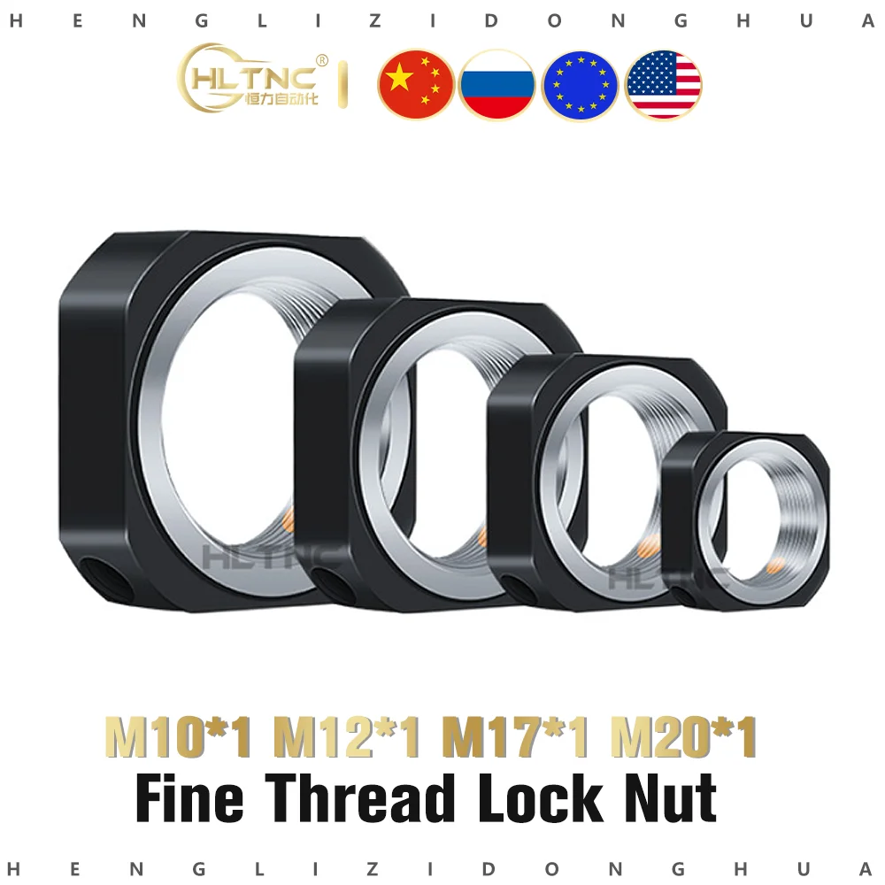 HLTNC M10*1 M12*1 M15*1 M17*1 M20*1 M25*1.5 fine thread lock nut for ...