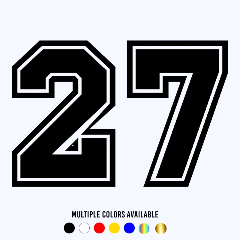 CK2936-Racing-Number-27-funny-car-sticker-vinyl-decal-white-black-car ...