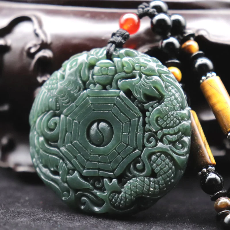 Jade Pendant Dragon Phoenix | Chinese Phoenix Dragon Jade - Natural ...