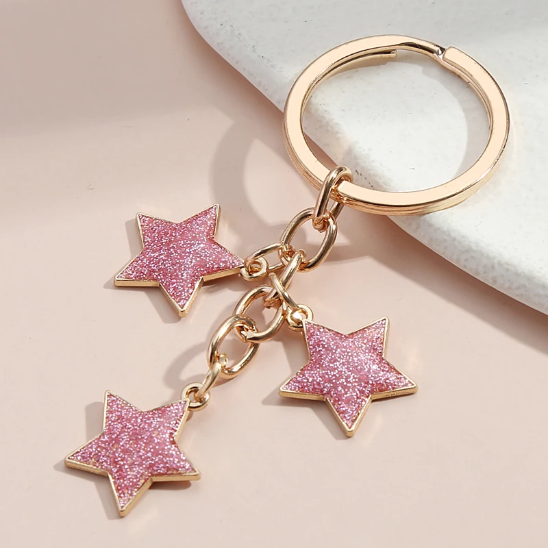 Lovely-Multicolor-Star-Keychain-Litter-Stars-Key-Ring-Enamel-Key-Chains ...