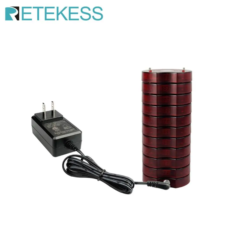 Retekess 10PCs Pager Buzzers +1 Charging Base For TD165 Restaurant ...