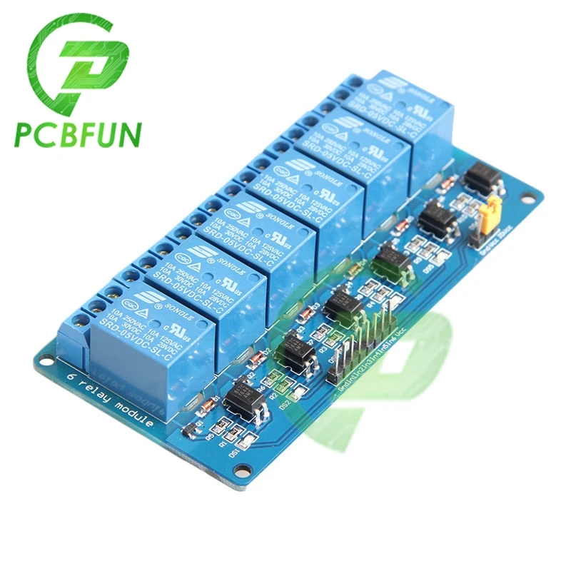 5V-6-Channel-Relay-Module-with-Optocoupler-Relay-Output-6-Way-Relay ...