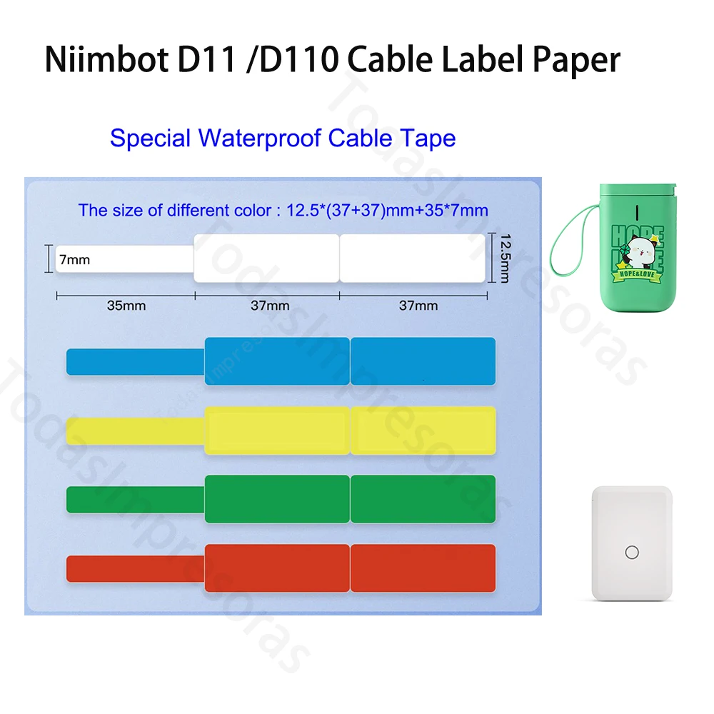 Hq Niimbot D11 D110 Label Printers Thermal Cable Paper Printer Supplies ...