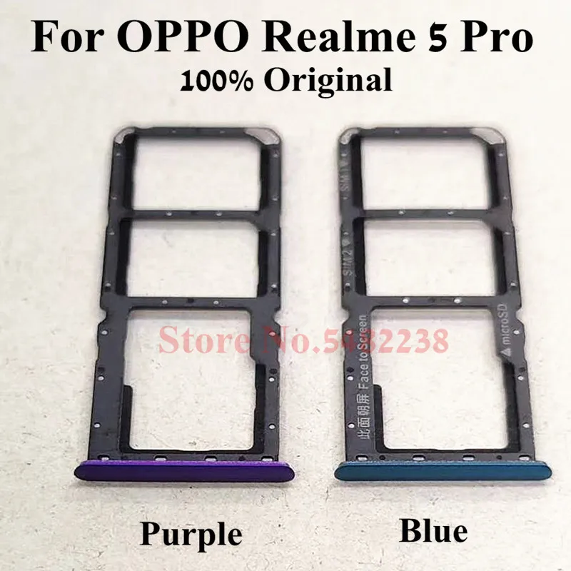 Original Sim Tray Card Slot Holder For Oppo Realme 5 Pro Sd/sim Reader ...