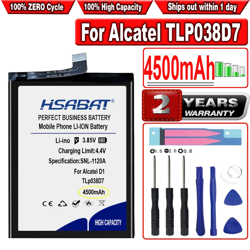 Hsabat 4500mah Tlp038d7 Battery For Alcatel - Mobile Phone Batteries ...
