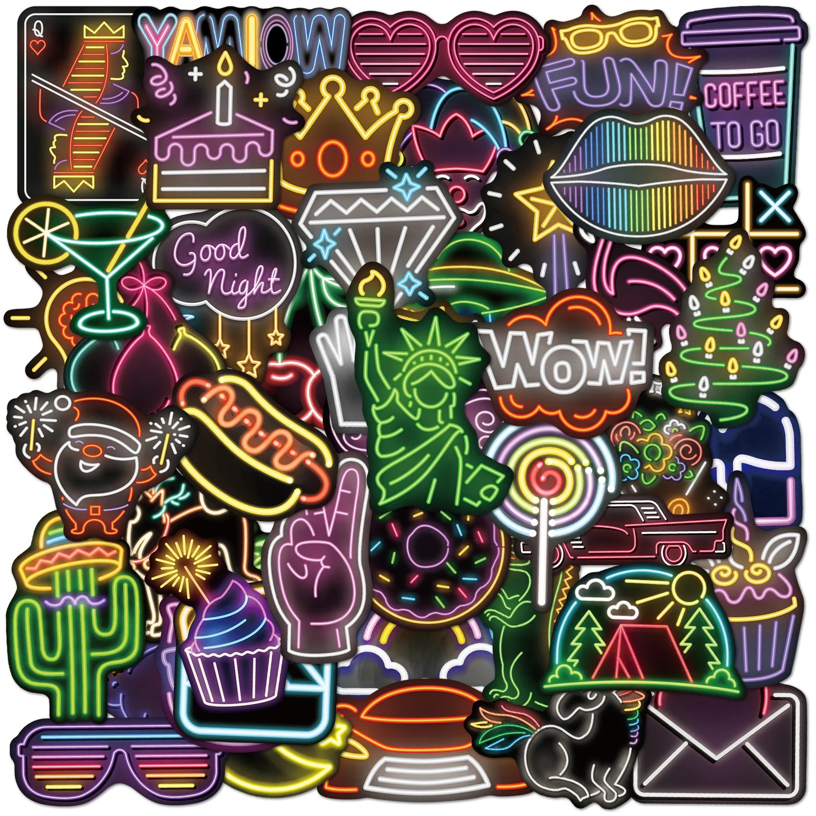 Neon-Light-VSCO-Girl-Sticker-Toys-for-Children-Cute-Cartoon-Anime ...