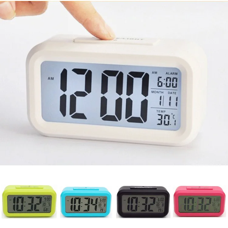 Reloj inteligente con alarma, dispositivo Digital con pantalla grande, Super silencioso ...