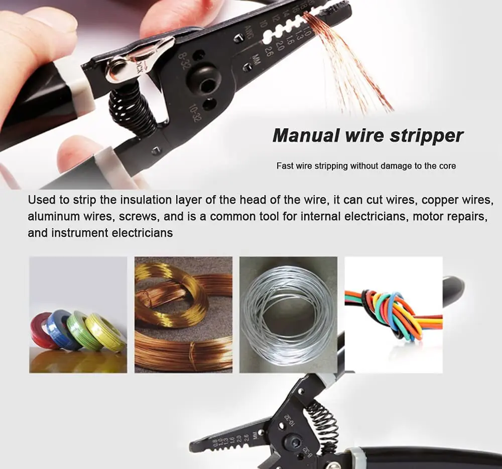 PINCE DE SERRAGE,SN-0325--Ensemble'outils de sertissage de fil à cliquet, automobile avec 5 ...